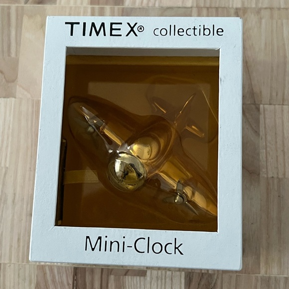 Timex | Wall Decor | Timex Collectible Airplane Vintage Miniclock Gold ...
